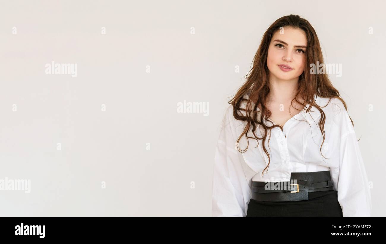 Office beauty. Female confidence. Portrait of successful relaxed pretty ...