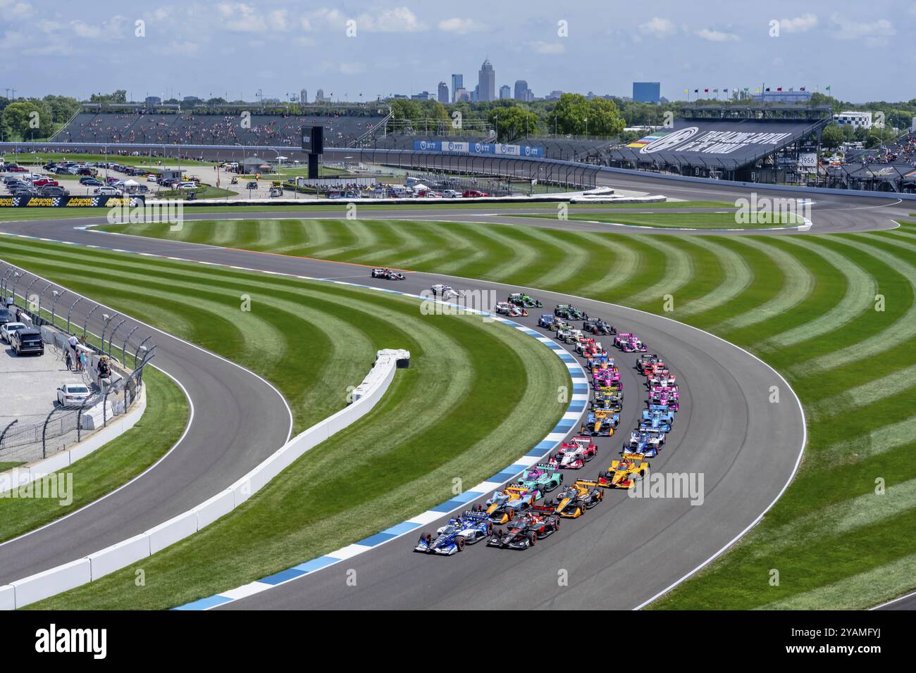 The INDYCAR Series field takes the green flag for the Gallagher Grand ...