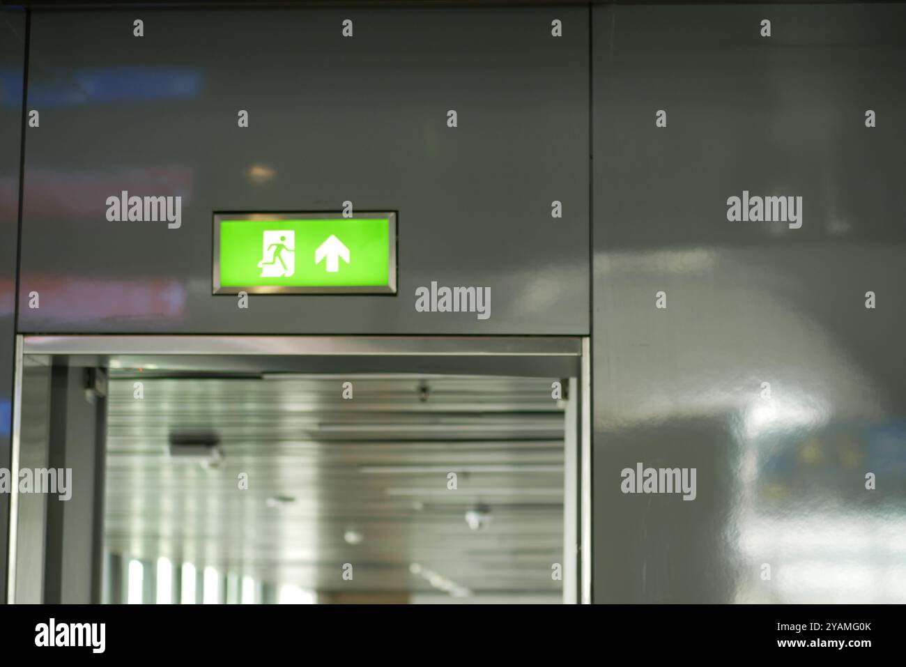 The contemporary design of a modern elevator display features an up ...