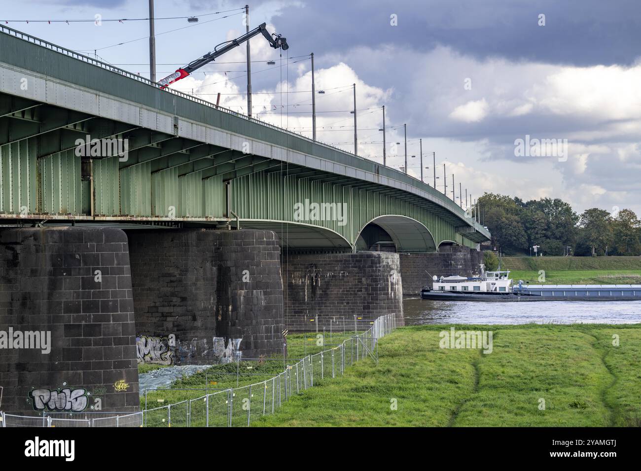 The Josef-Kardinal-Frings-Bridge, federal road B1, between Duesseldorf ...