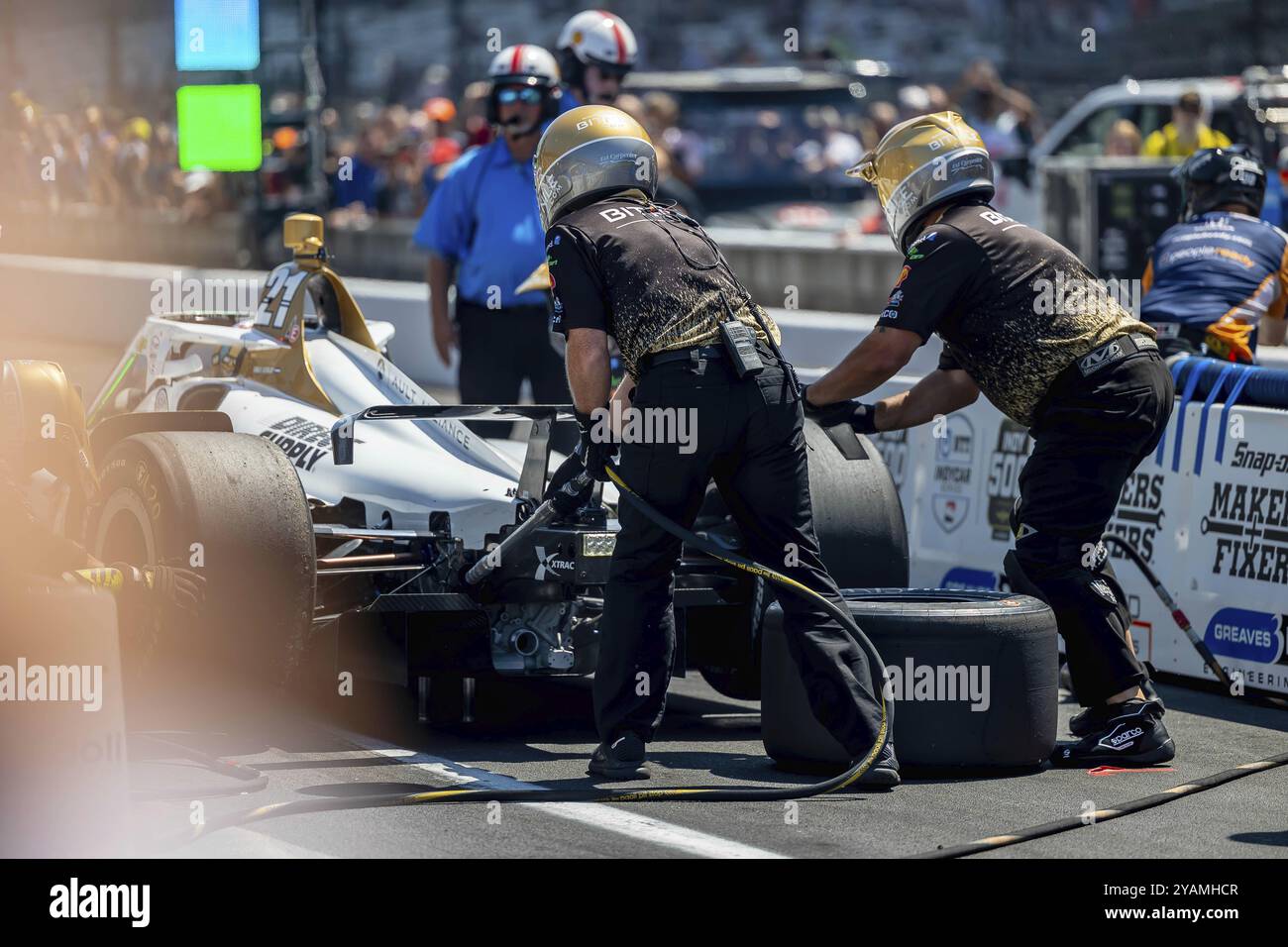 INDYCAR driver, RINUS VEEKAY (21) of Hoofddorp, Netherlands, brings his ...