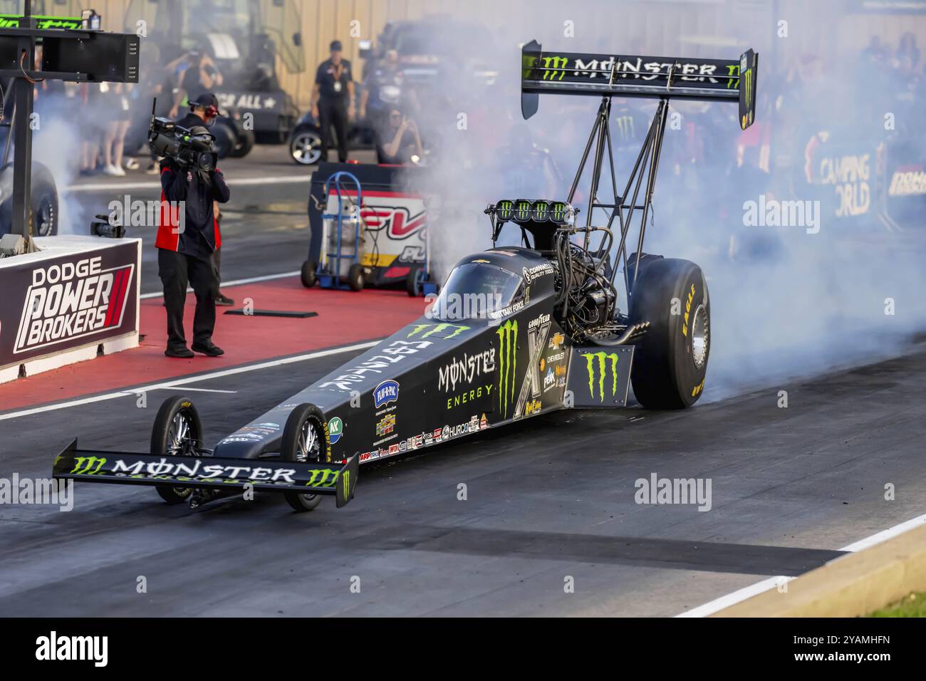 NHRA driver, Brittany Force, prepares to qualify for the Dodge Power ...