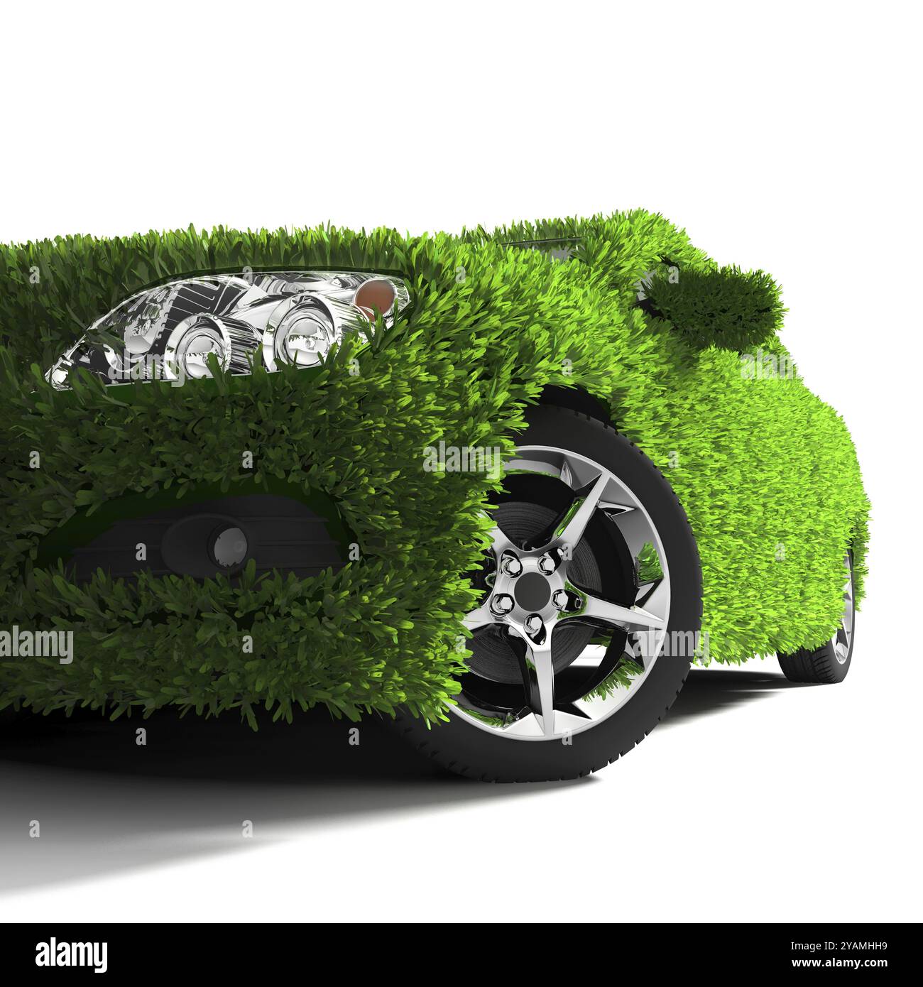 Concept of the eco-friendly car, body surface is covered with a ...