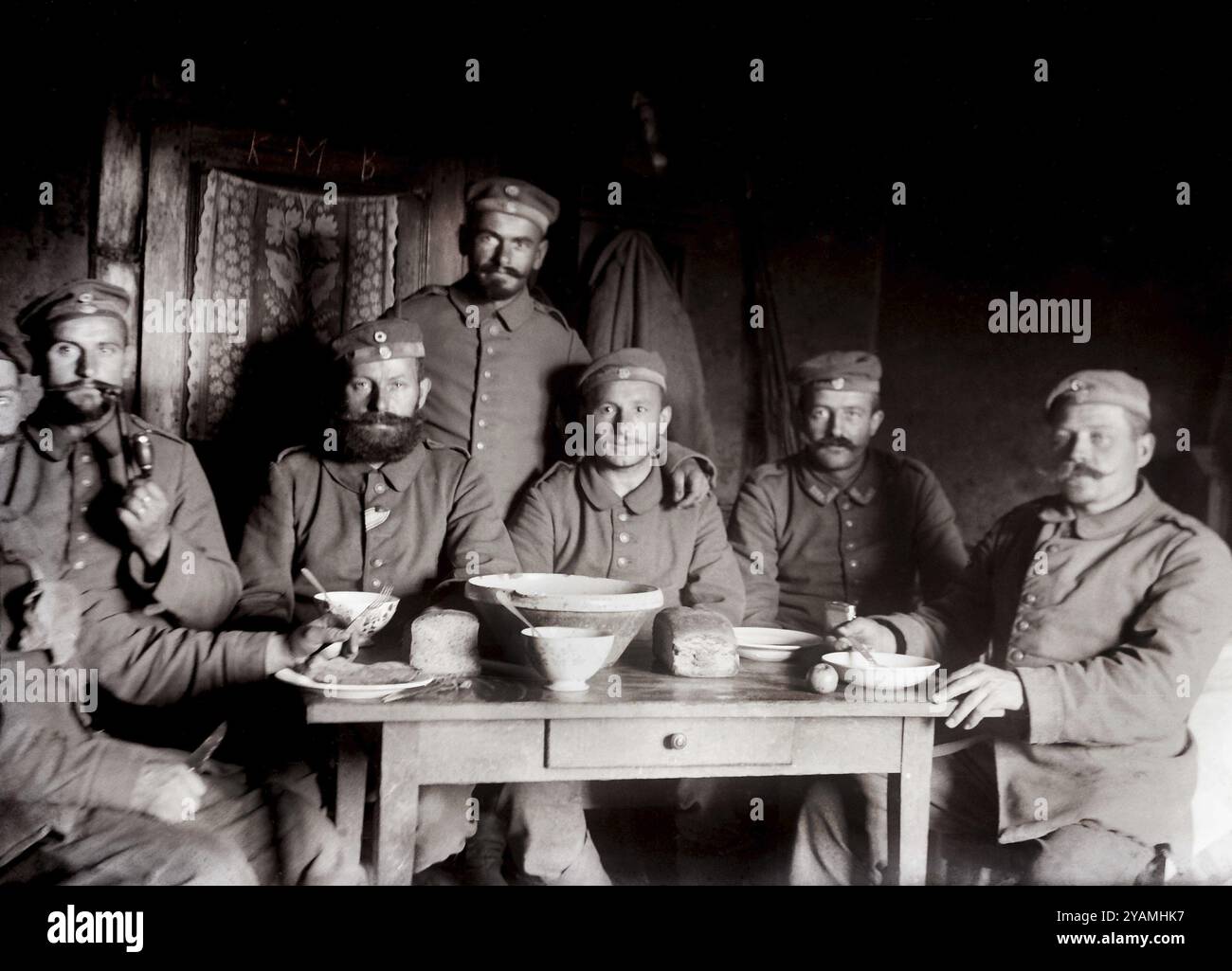 German soldiers in civilian quarters, First World War, Vosges, France ...