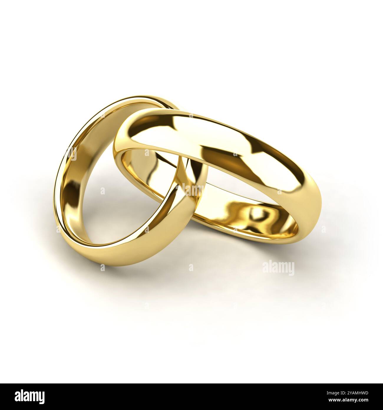 Two wedding rings, like links in the chain are interconnected Stock ...