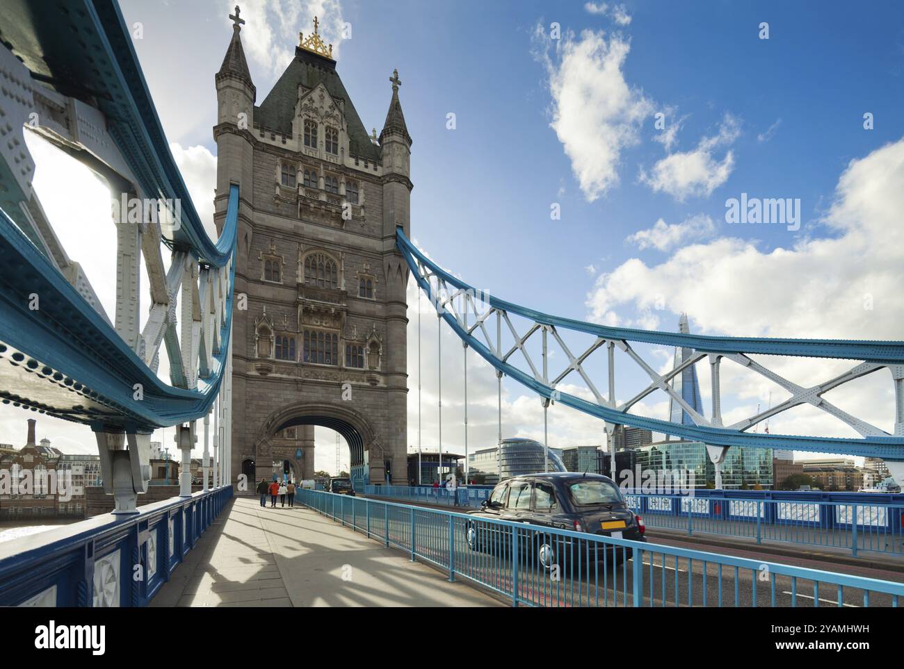 The famous Tower Bridge in London, UK. Sunny day. Photograph taken with the tilt-shift lens ...