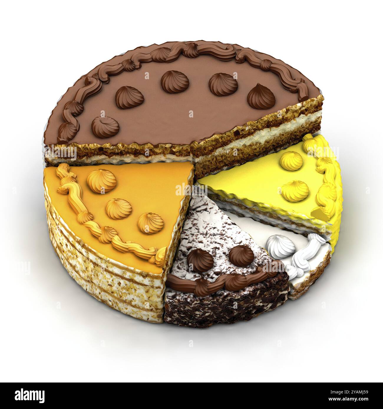 Cake divided Cut Out Stock Images & Pictures - Alamy