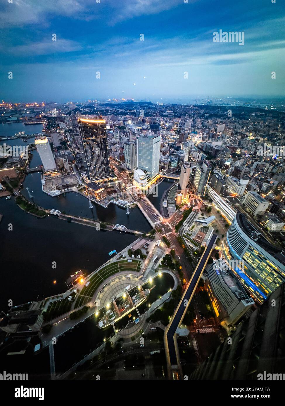 Yokohama view from Landmark tower in Kanagawa, Yokohama, Japan Stock ...