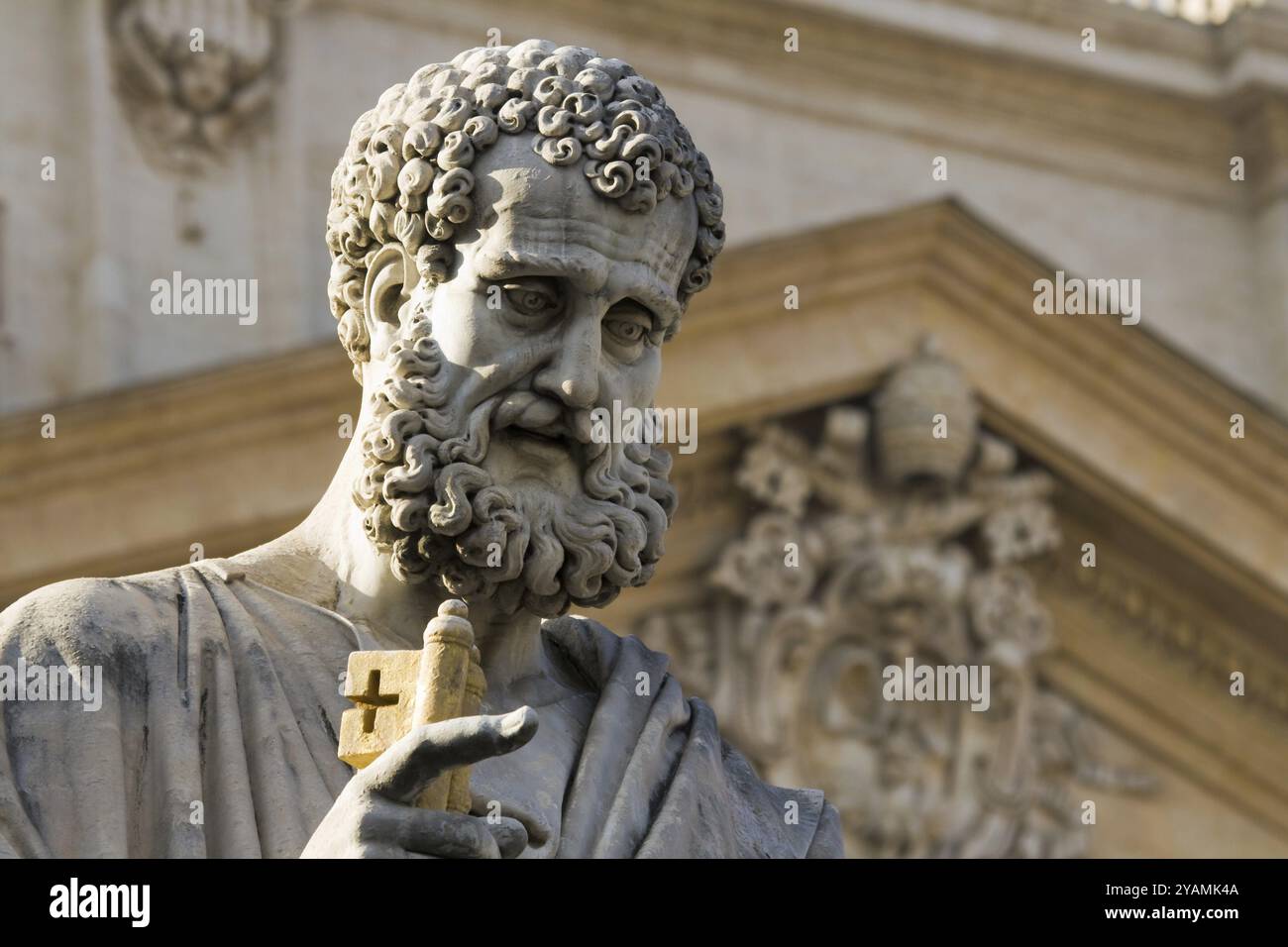 Statue of Saint Peter in front of his basilica Stock Photo - Alamy