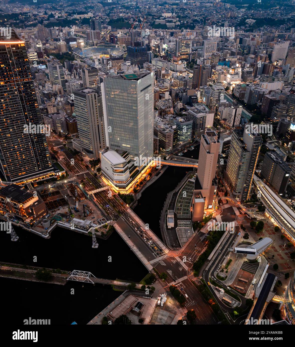 Yokohama view from Landmark tower in Kanagawa, Yokohama, Japan Stock ...