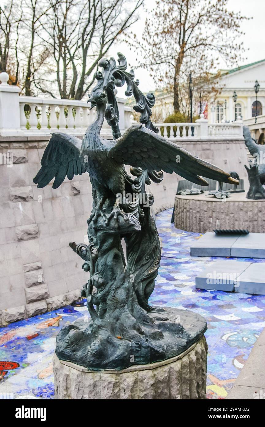 Fairy bird bronze sculpture in Moscow, Russia, Europe Stock Photo - Alamy