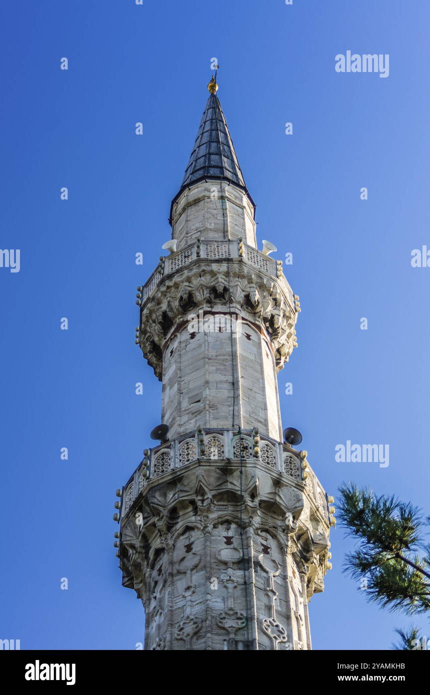 View on minaret of mosque in Istanbul, Turkey, Asia Stock Photo - Alamy