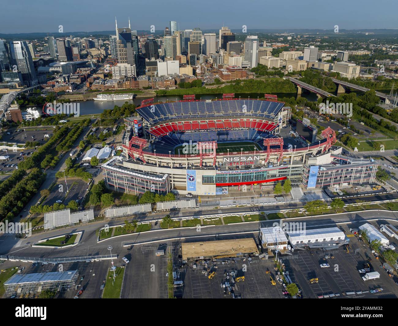 Aerial view of Nissan Stadium, home of the NFLs Tennessee Titans Stock ...