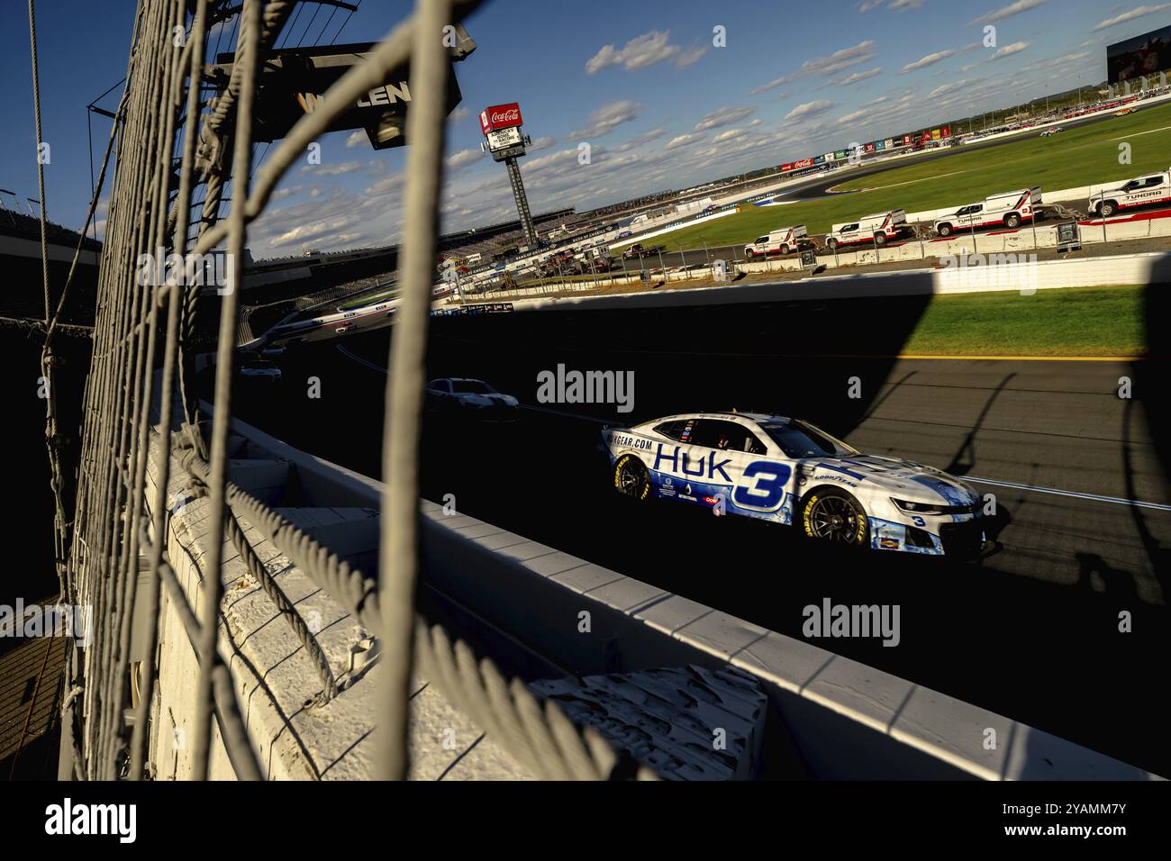 NASCAR Cup Series driver, AUSTIN DILLON (3), races through the turns ...