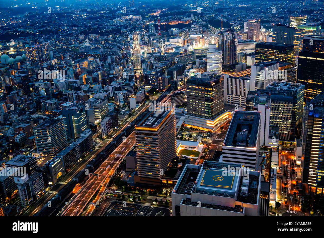 Yokohama view from Landmark tower in Kanagawa, Yokohama, Japan Stock ...