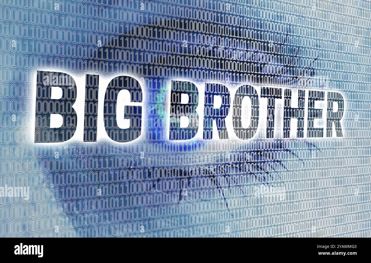 Big Brother eye with matrix looks at viewer concept Stock Photo - Alamy