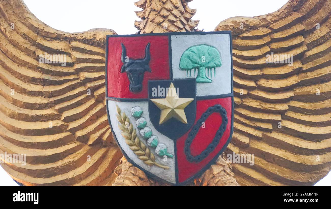 Garuda Pancasila (Indonesian five principles) with a natural background ...