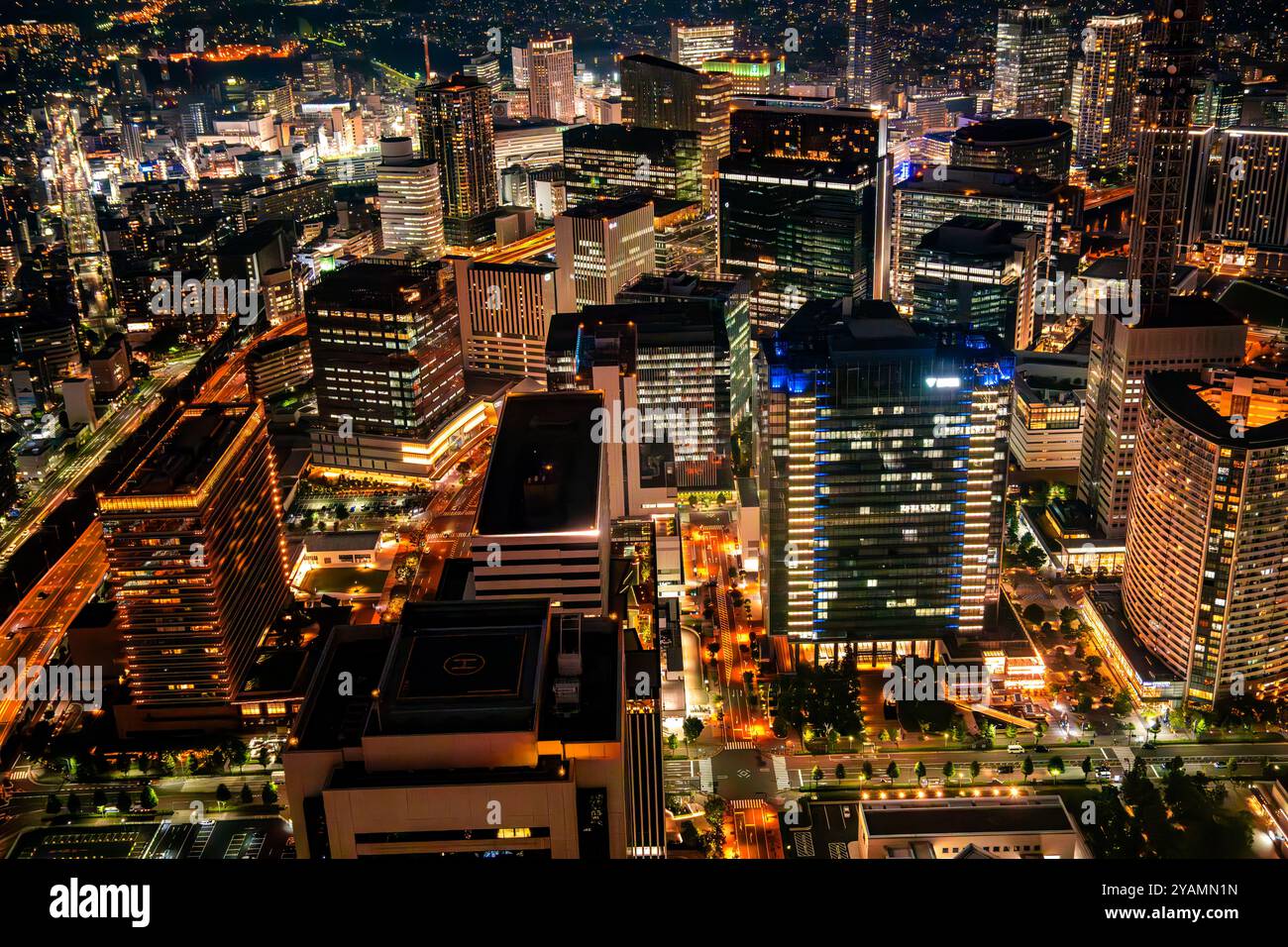 Yokohama view from Landmark tower in Kanagawa, Yokohama, Japan Stock ...