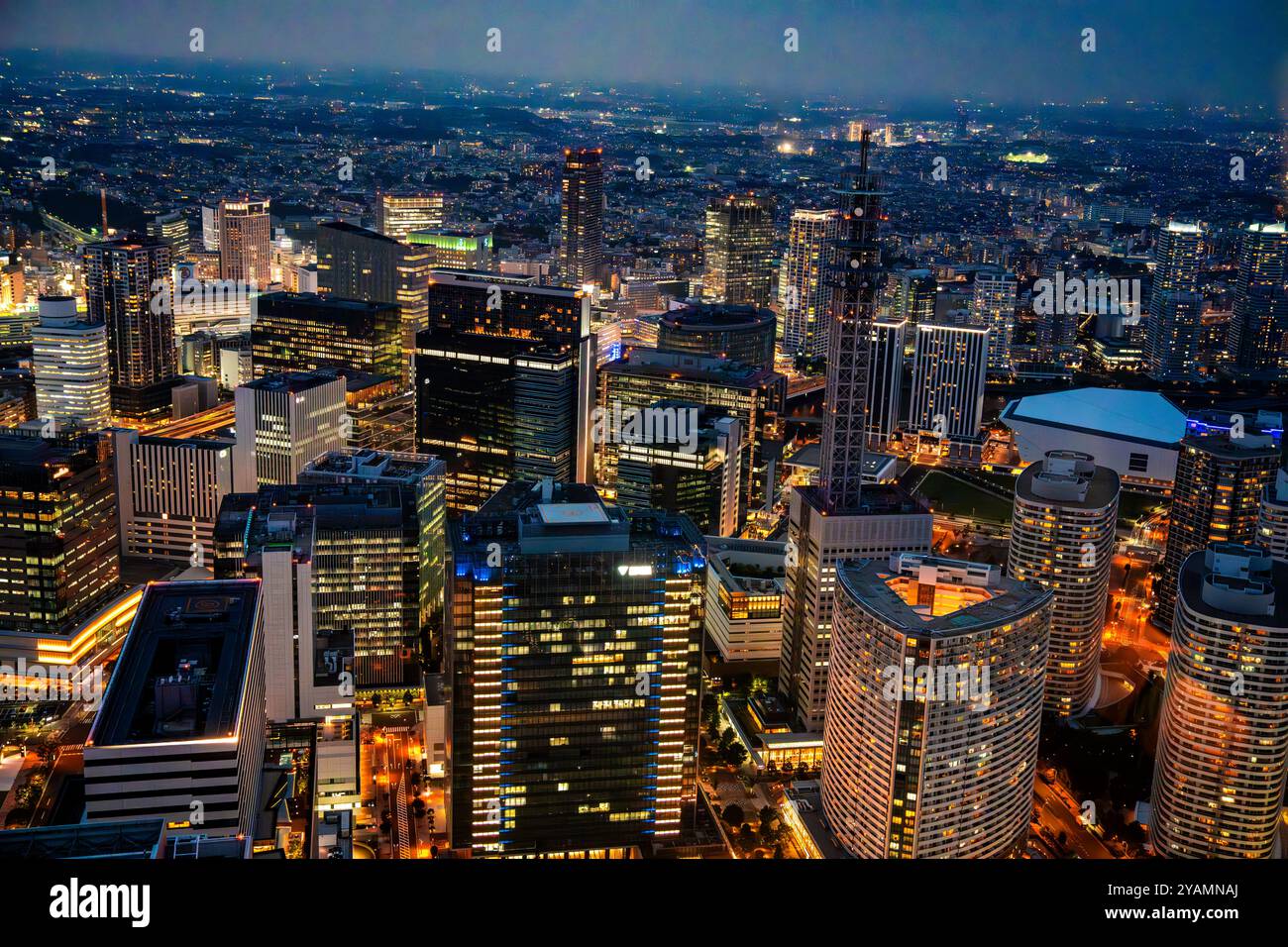 Yokohama view from Landmark tower in Kanagawa, Yokohama, Japan Stock ...