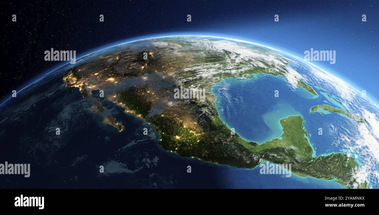 3d mexico map hi-res stock photography and images - Alamy