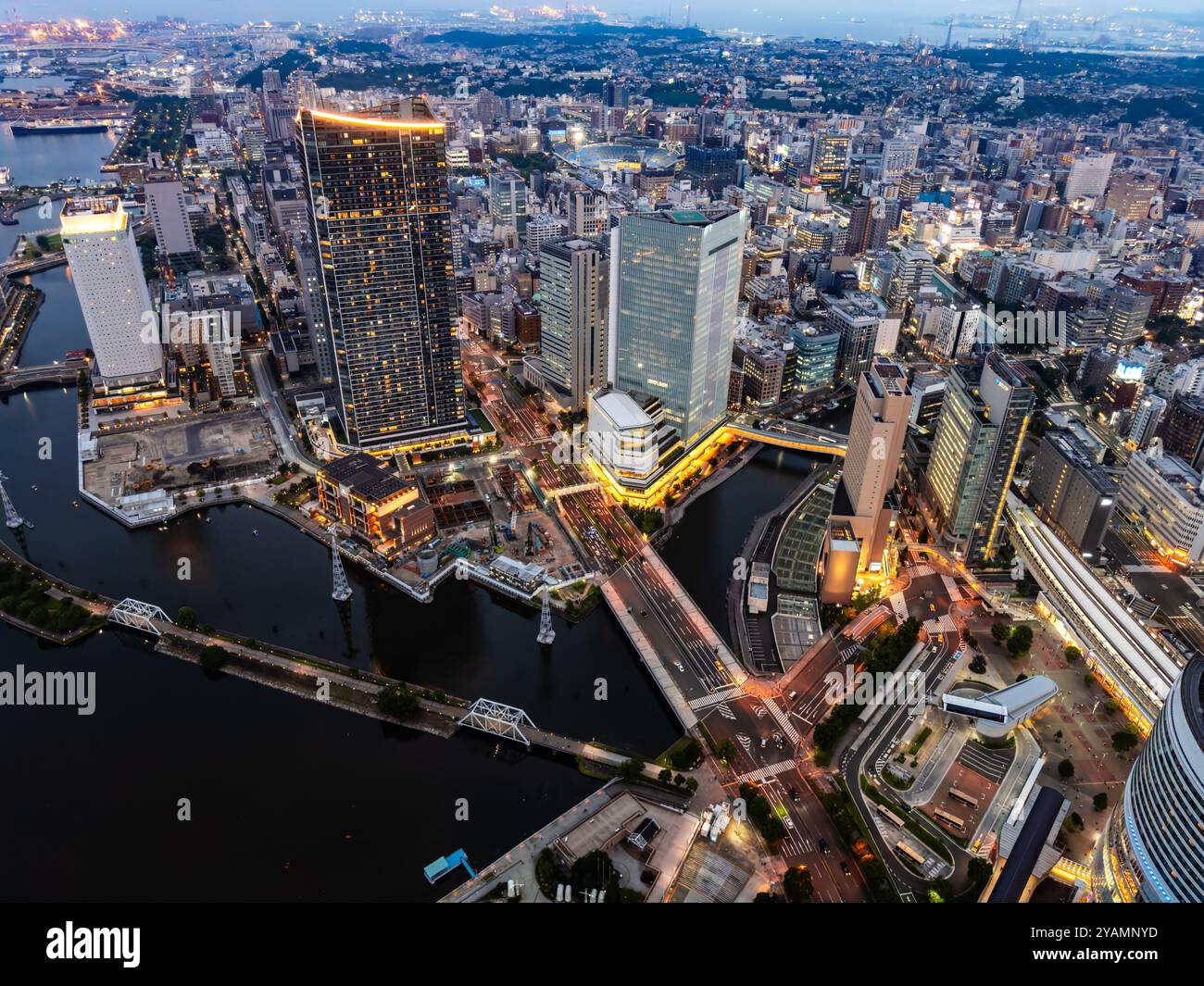 Yokohama view from Landmark tower in Kanagawa, Yokohama, Japan Stock ...