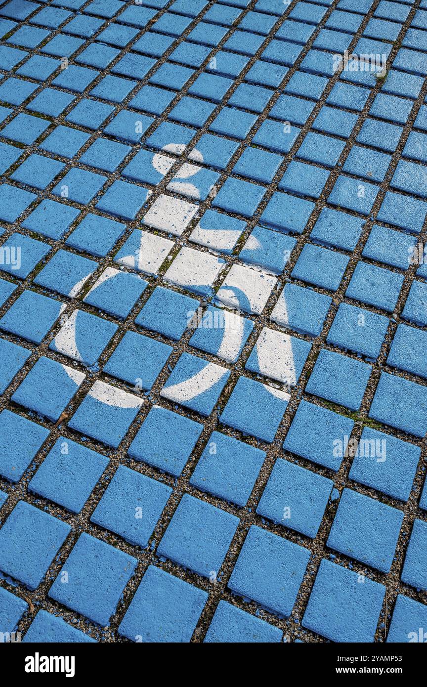 Car park reservation, disabled person pictogram, wheelchair user ...