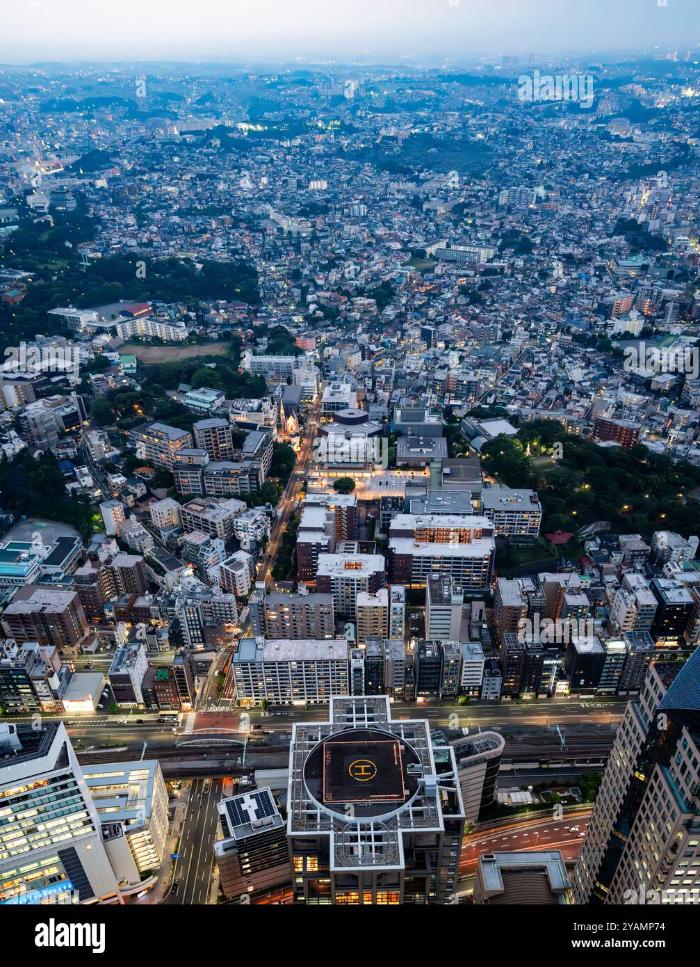Yokohama view from Landmark tower in Kanagawa, Yokohama, Japan Stock ...
