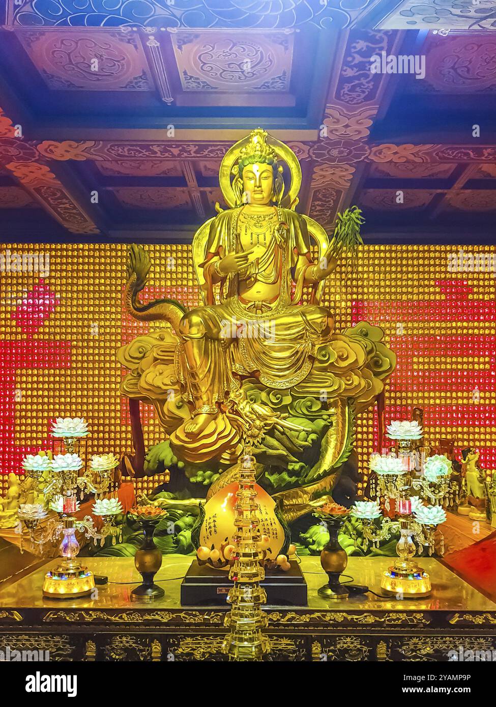 Statue in Temple 33 statues of guanyin in the Sanya Nanshan Cultural ...