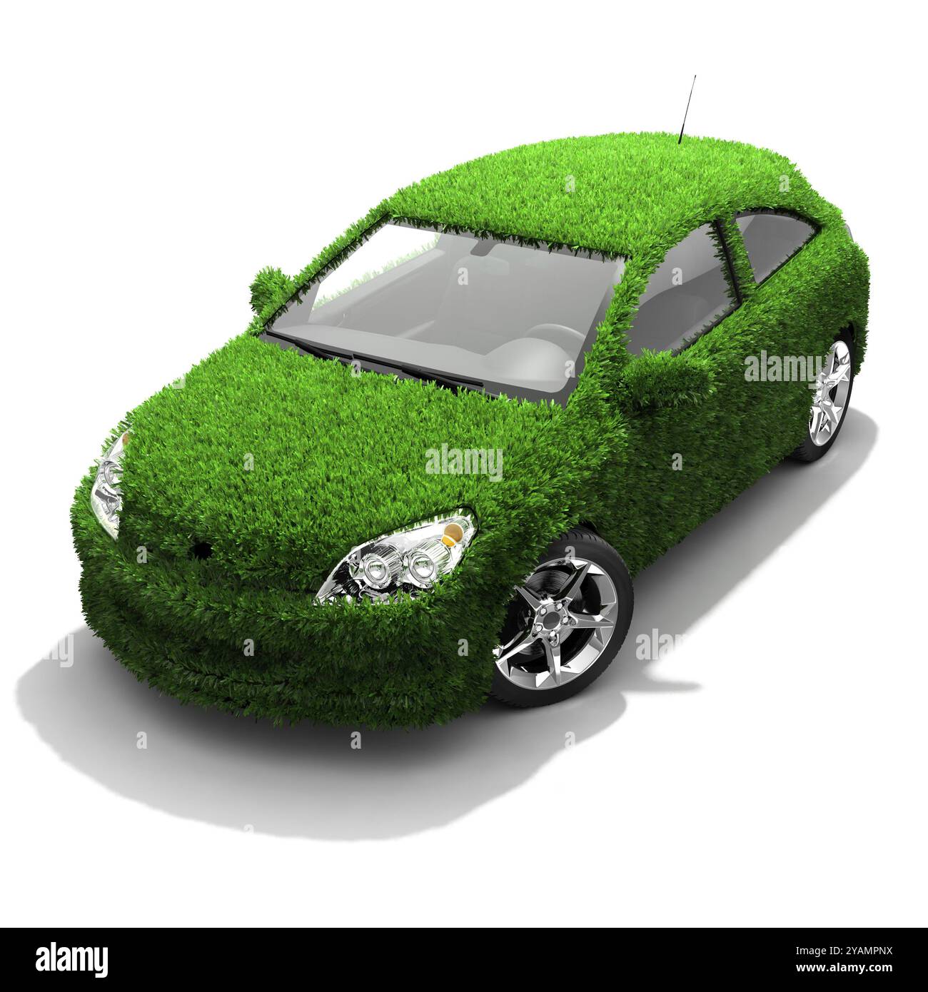 Concept of the eco-friendly car, body surface is covered with a ...