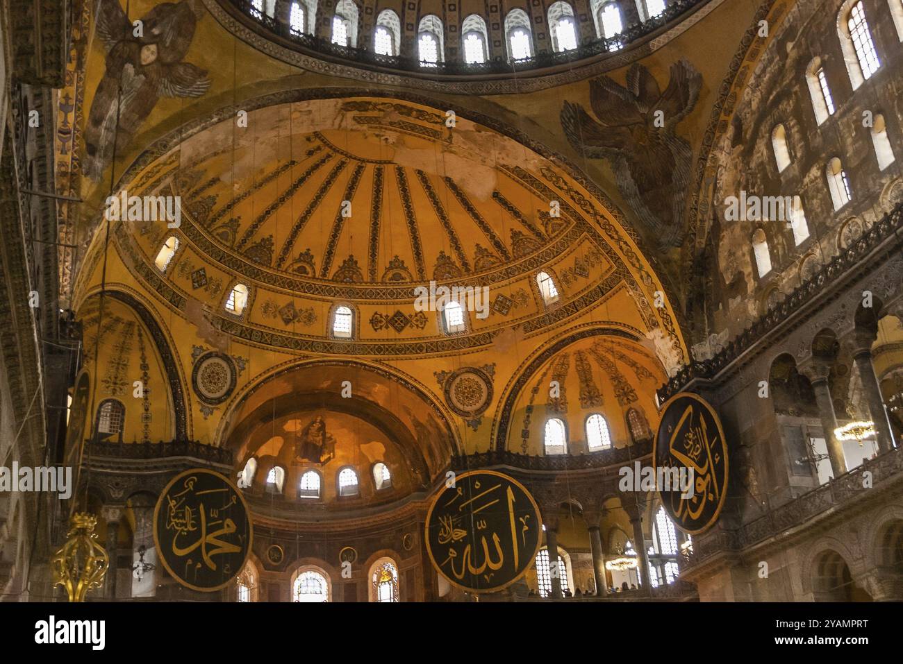 Interior view in Aya Sofia temple in Istanbul, Turkey, Asia Stock Photo ...