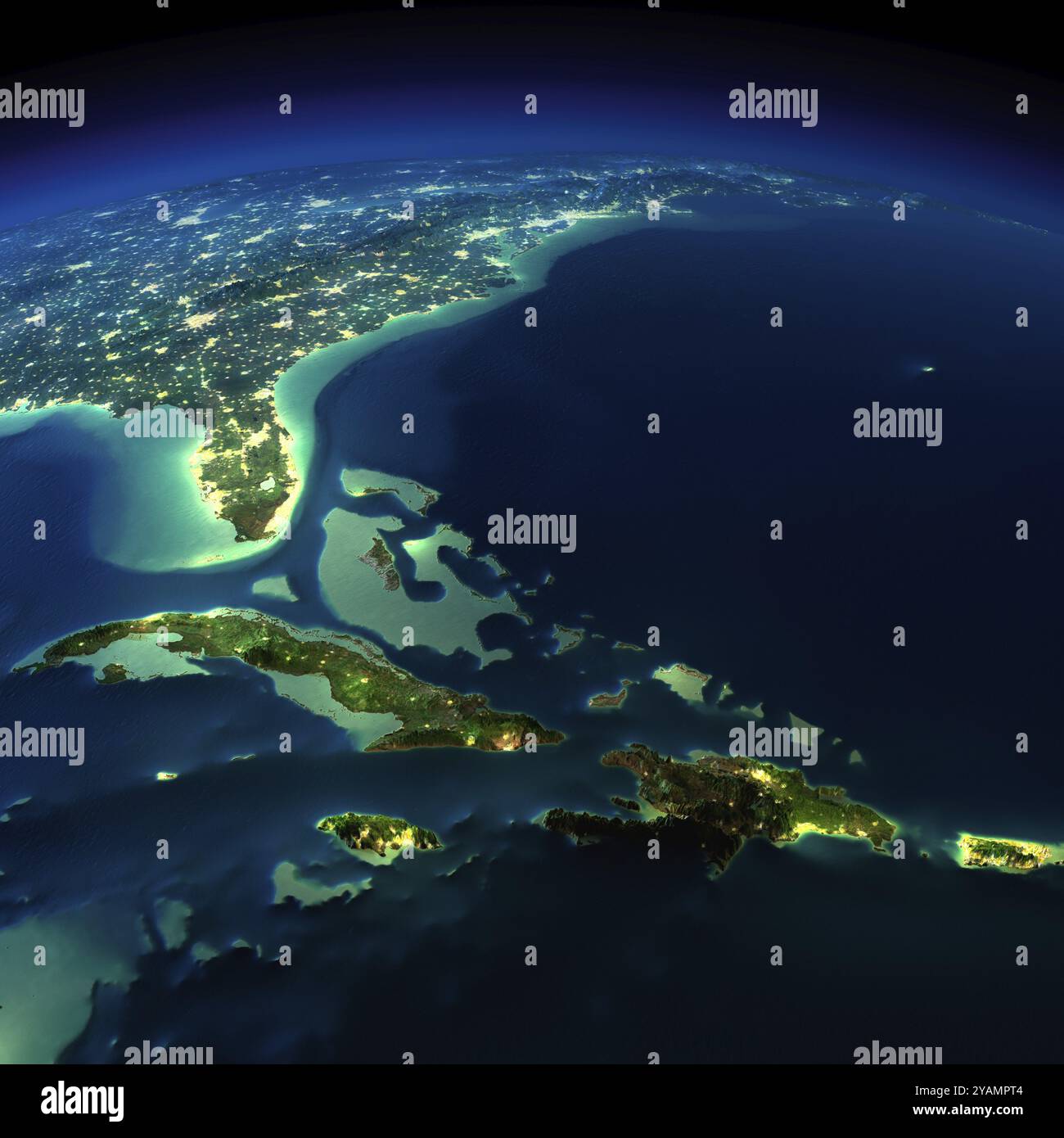 Highly detailed map cuba hi-res stock photography and images - Alamy