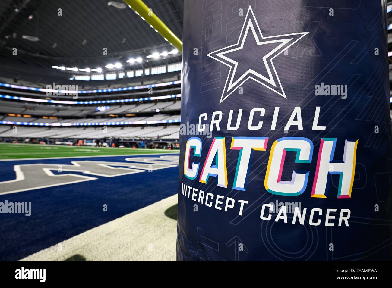 The NFL Crucial Catch signage displayed on the goalpost wrap before an ...