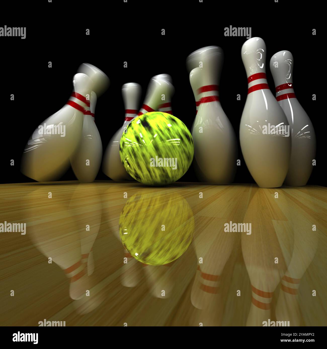 Yellow ball does strike! Physically correct simulation of swirling ...