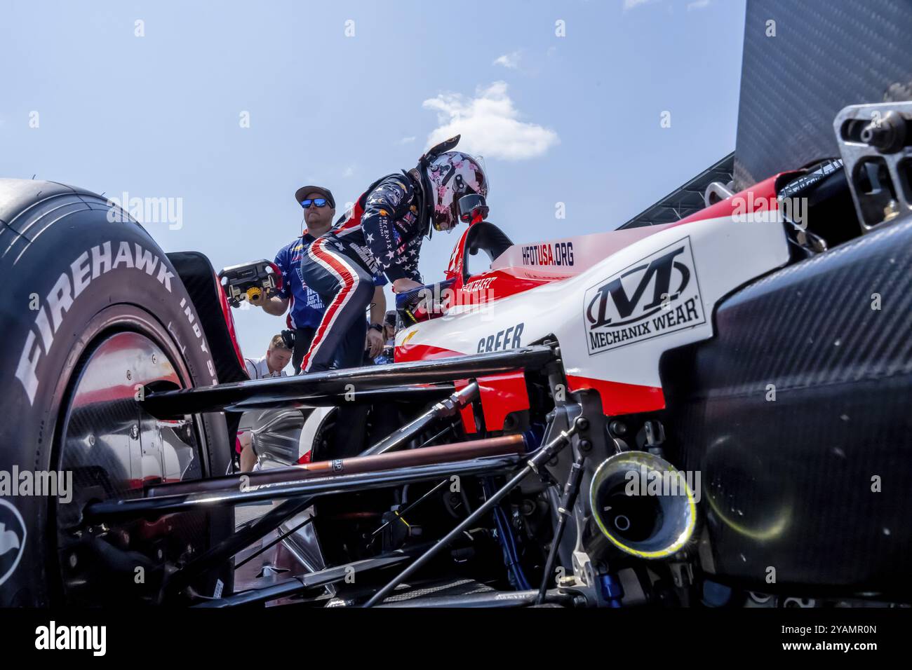 INDYCAR driver, SANTINO FERRUCCI (14) of Woodbury, Connecticut and his ...