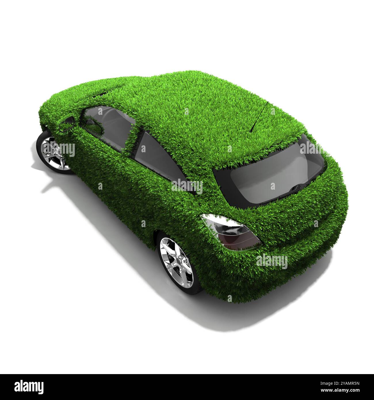 Concept of the eco-friendly car, body surface is covered with a ...