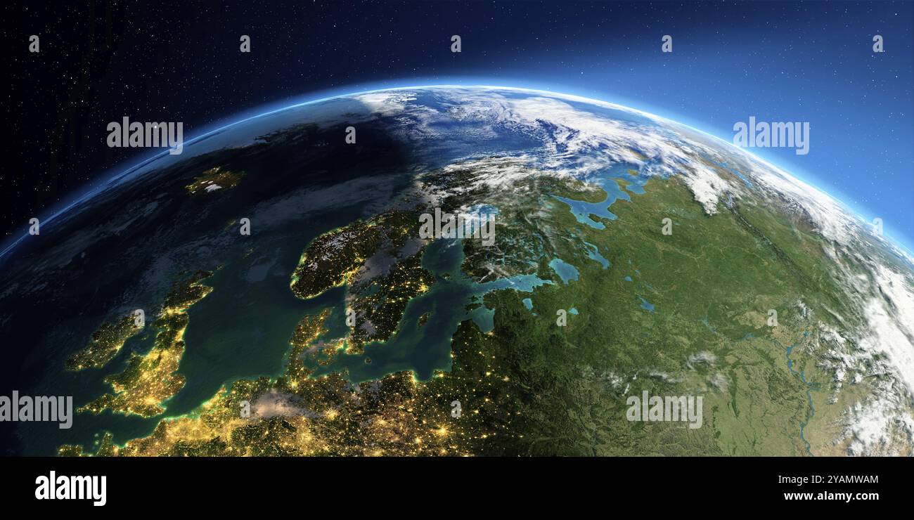 Europe night view maps hi-res stock photography and images - Alamy