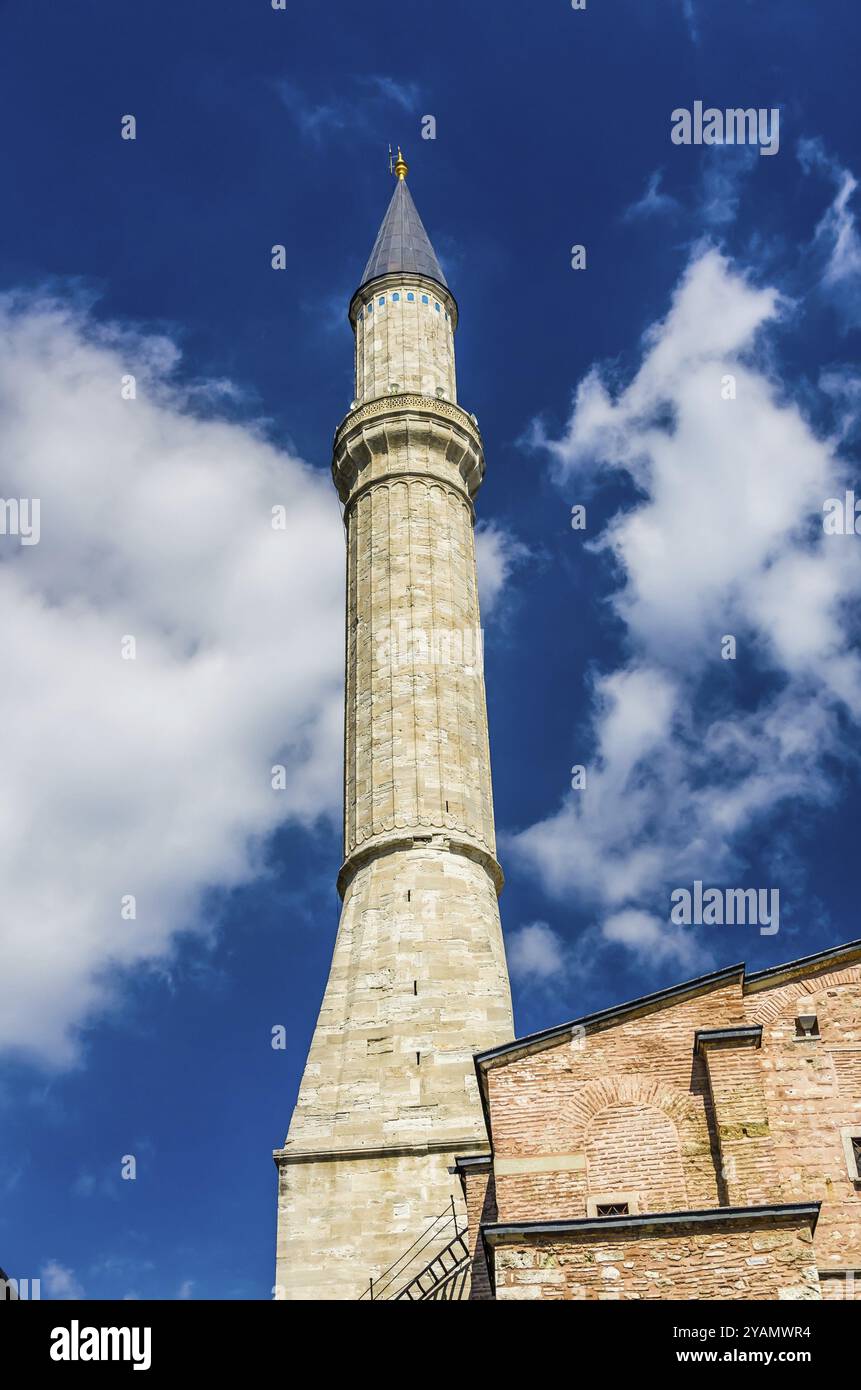 View on minaret of mosque in Istanbul, Turkey, Asia Stock Photo - Alamy