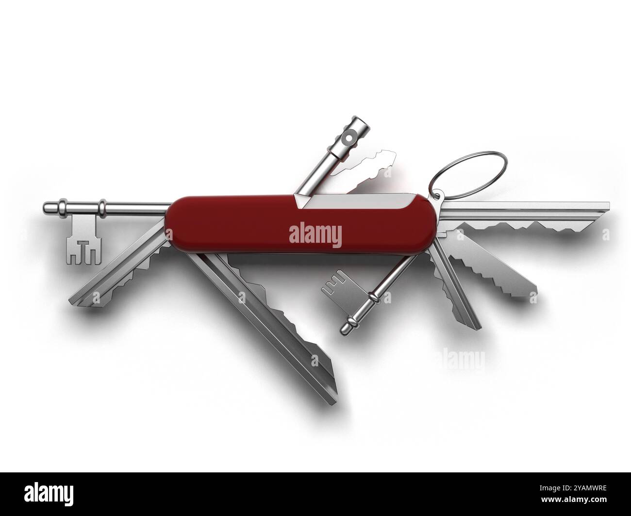 Creative metaphor of universal keys from the estate in a single tool ...