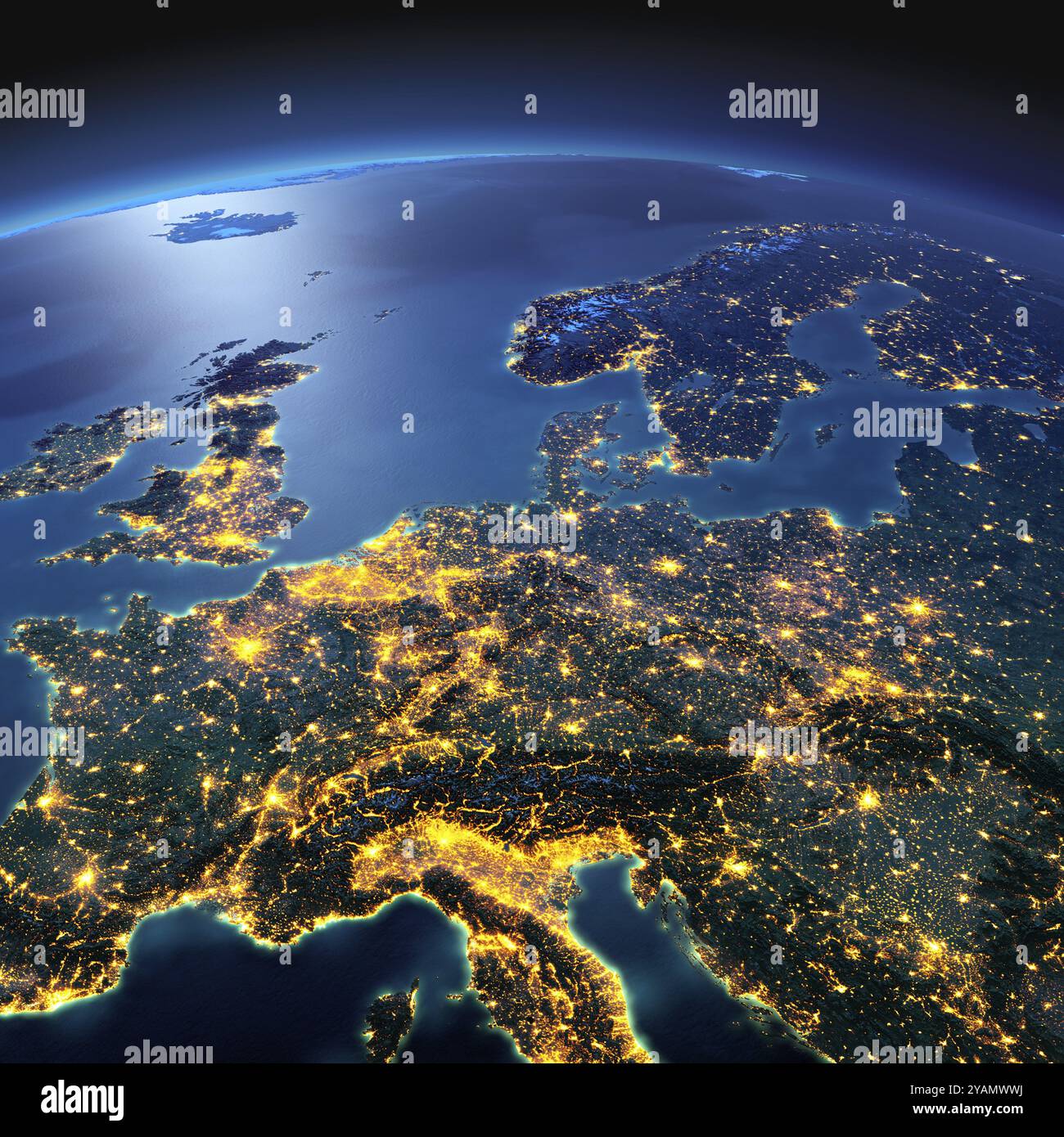 Middle europe map relief hi-res stock photography and images - Alamy