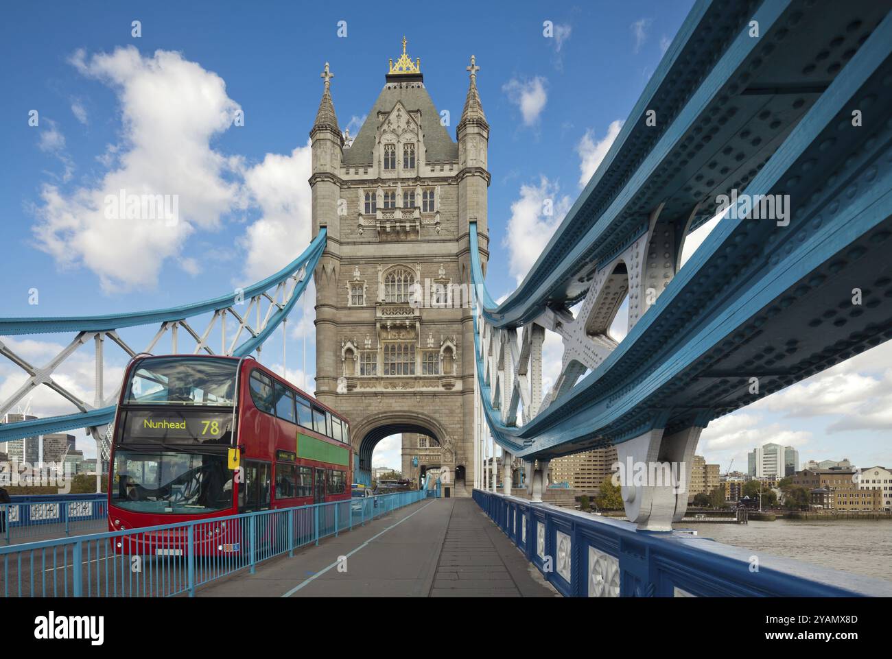 The famous Tower Bridge in London, UK. Sunny day. Photograph taken with ...