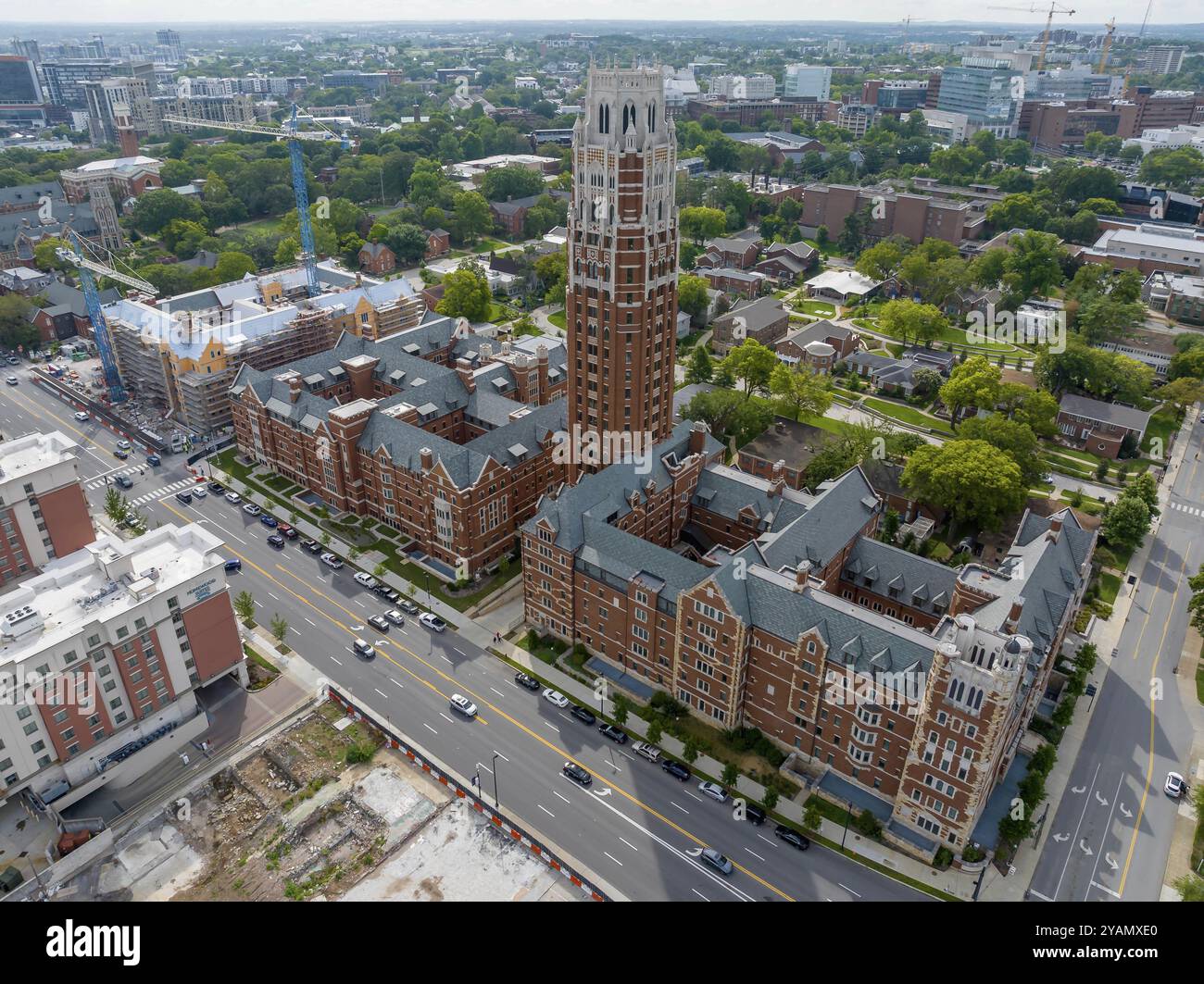 Aerial view of Vanderbilt University located in Nashville Tennessee ...