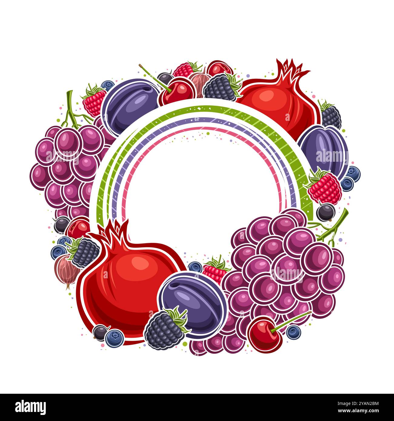 Vector Berry Frame with copy space for ad text, decorative square ...
