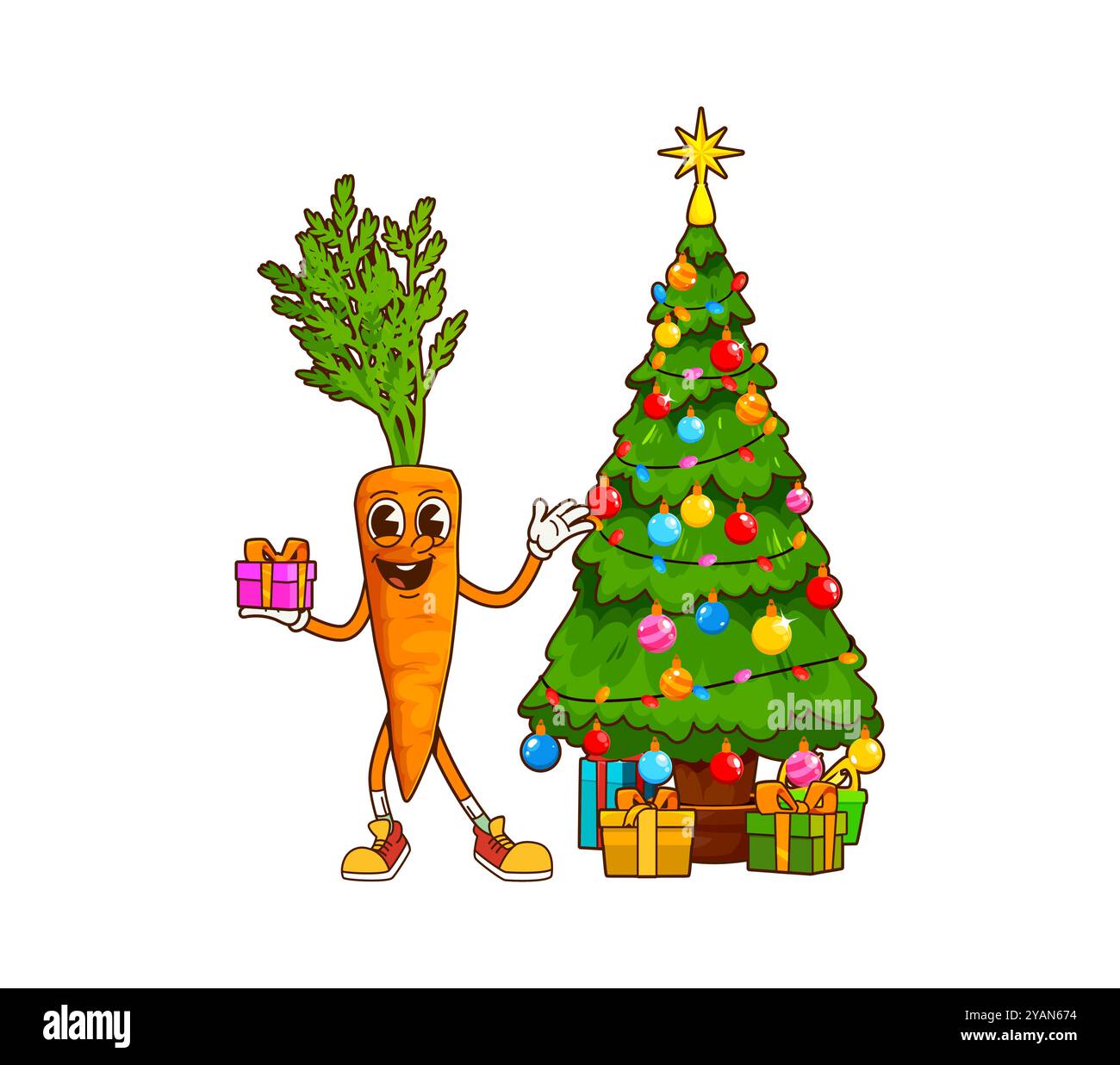 Vector vegetarian christmas tree Stock Vector Images - Alamy