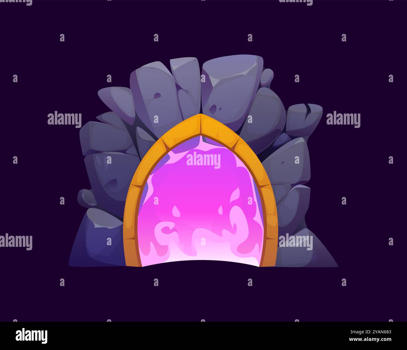 Fantasy game magic portal door, witchcraft game asset. Cartoon vector ...