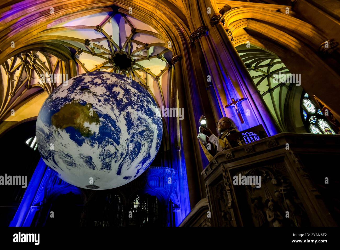 Canon Missioner of Bristol Cathedral, Jonnie Parkin admires Gaia, Luke ...