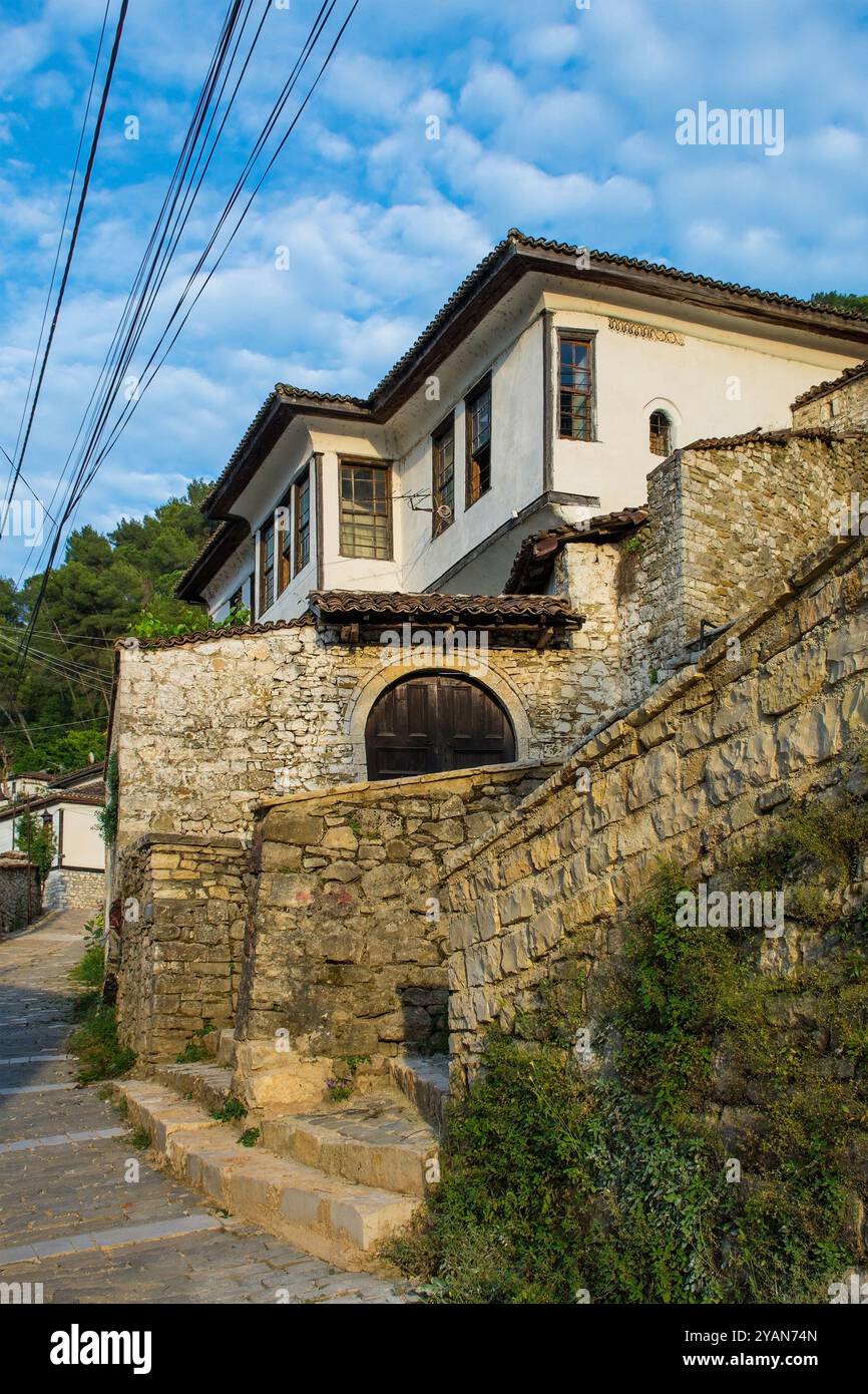 A traditional Ottoman house in the Gorica quarter of Berat, Albania ...