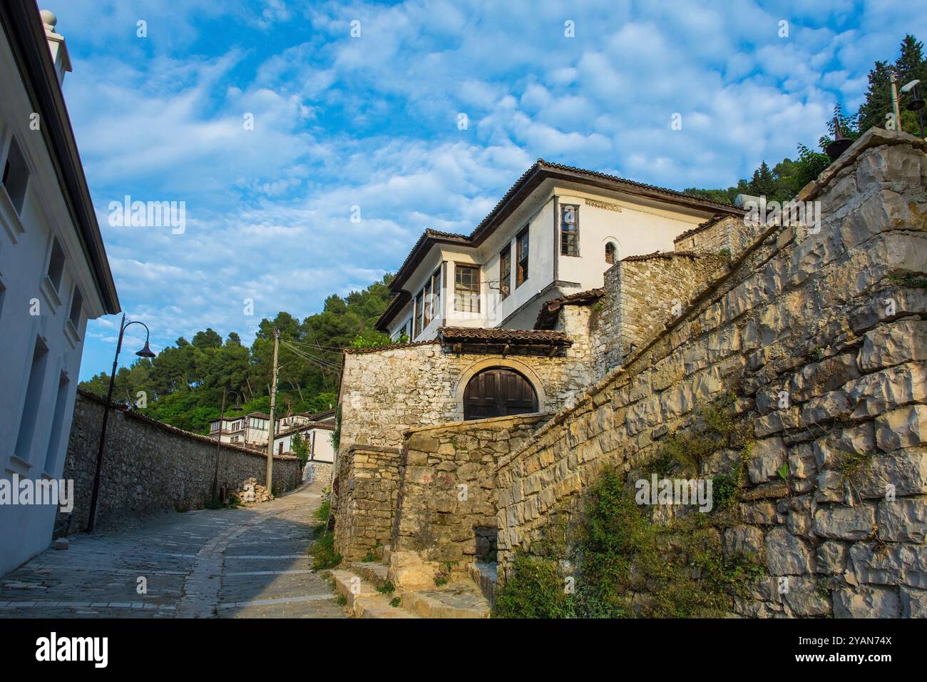 A traditional Ottoman house in the Gorica quarter of Berat, Albania ...