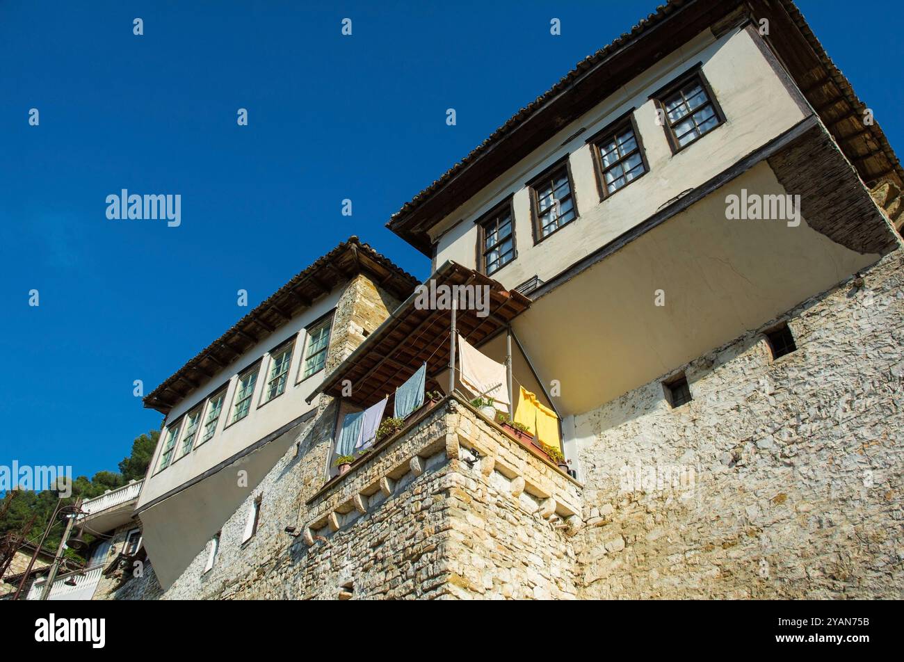 A traditional Ottoman Kulle style house or Tower House with half ...