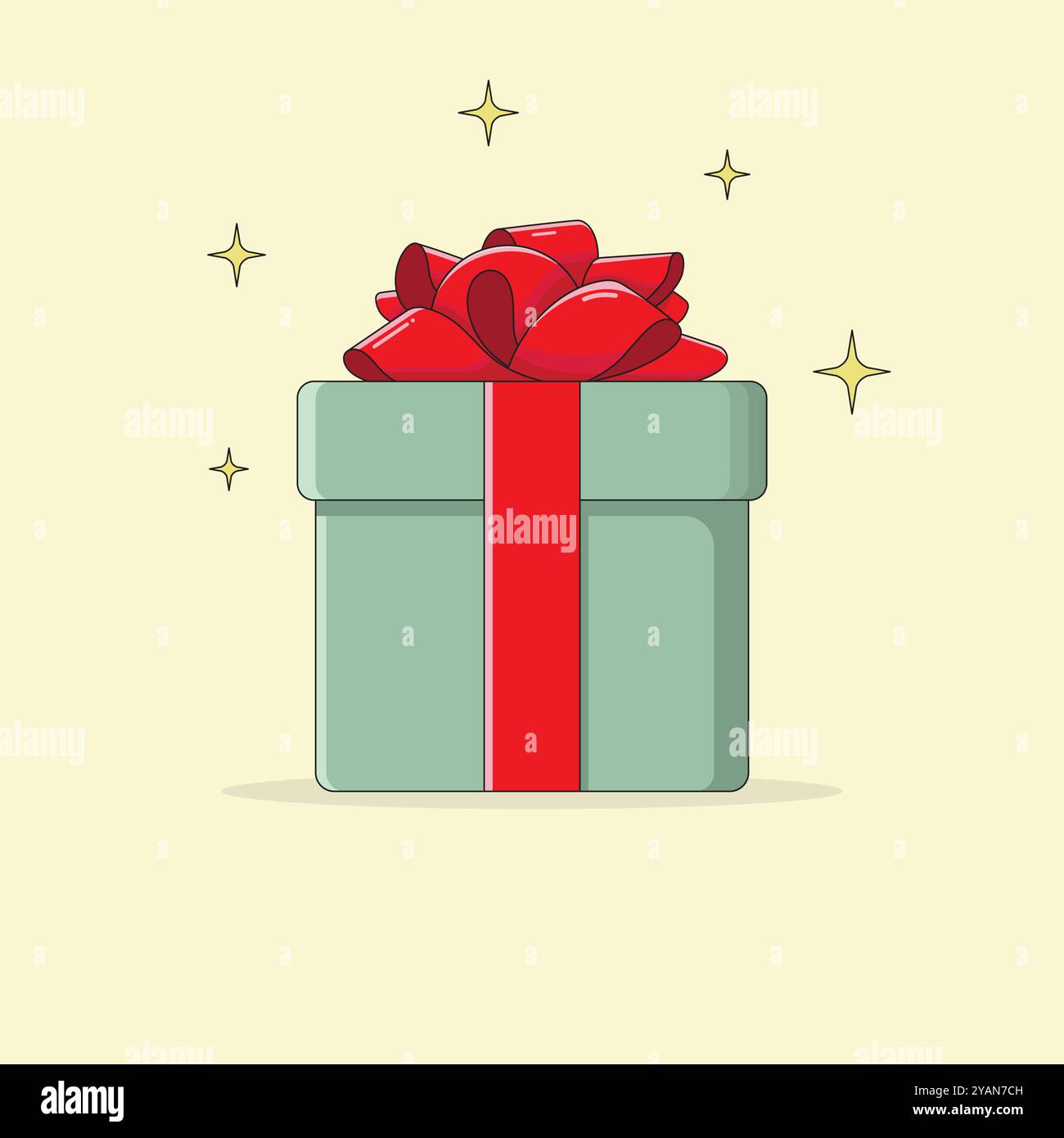 New year gift on green Stock Vector Images - Alamy