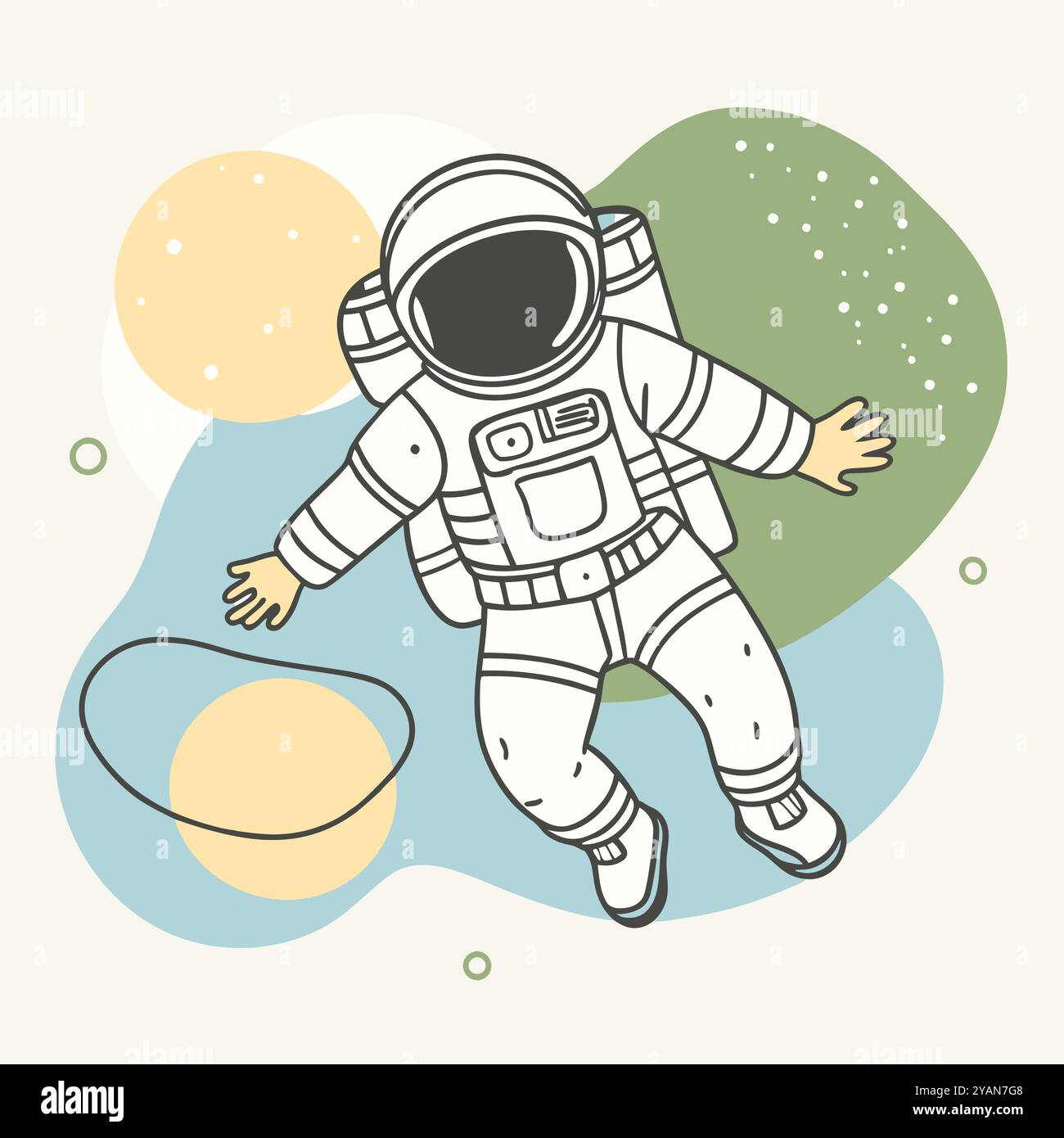Astronaut Exploring Outer Space Cosmonaut In Spacesuit Performing Extravehicular Activity Or